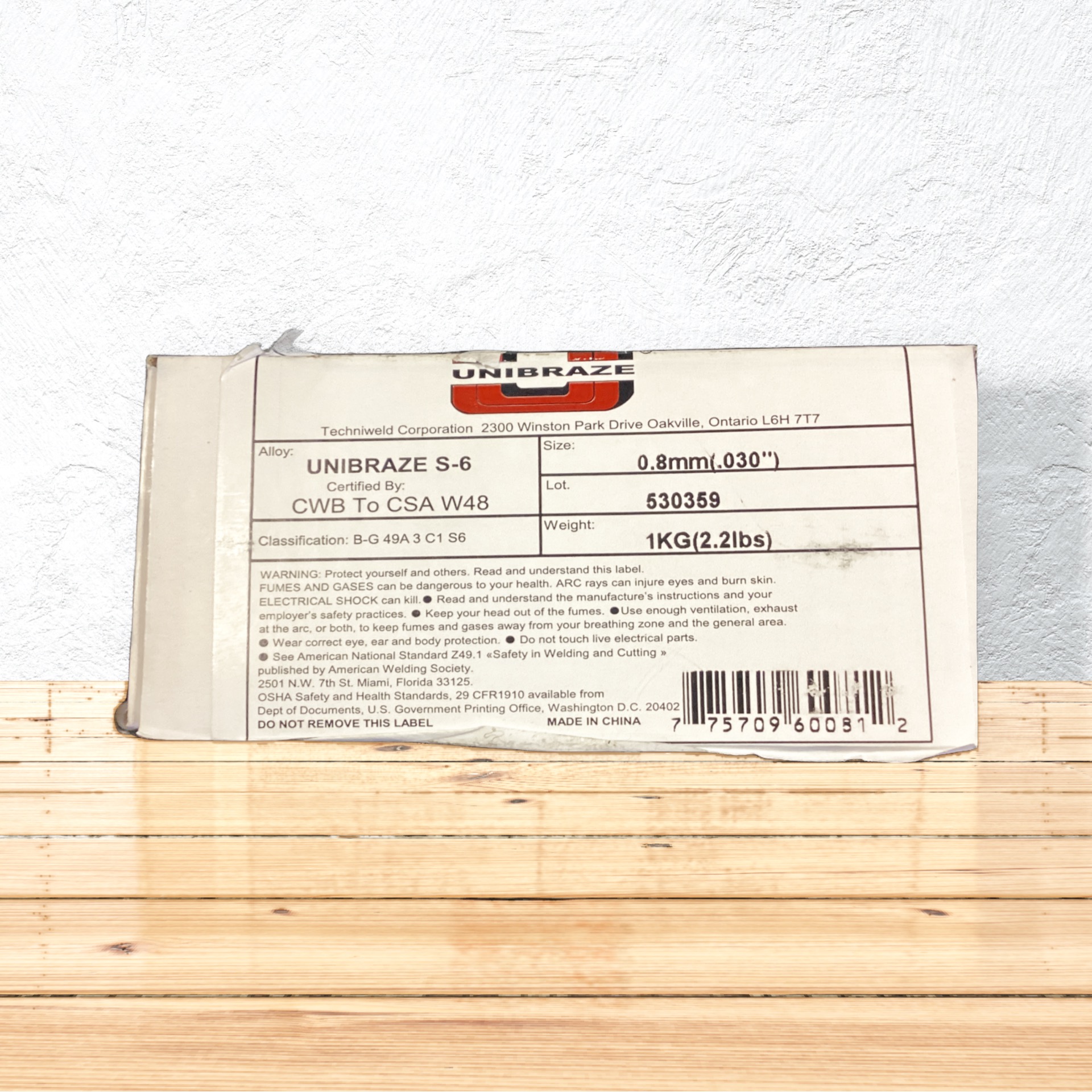 Unibraze S-6 .8mm 1kg. – Gasco
