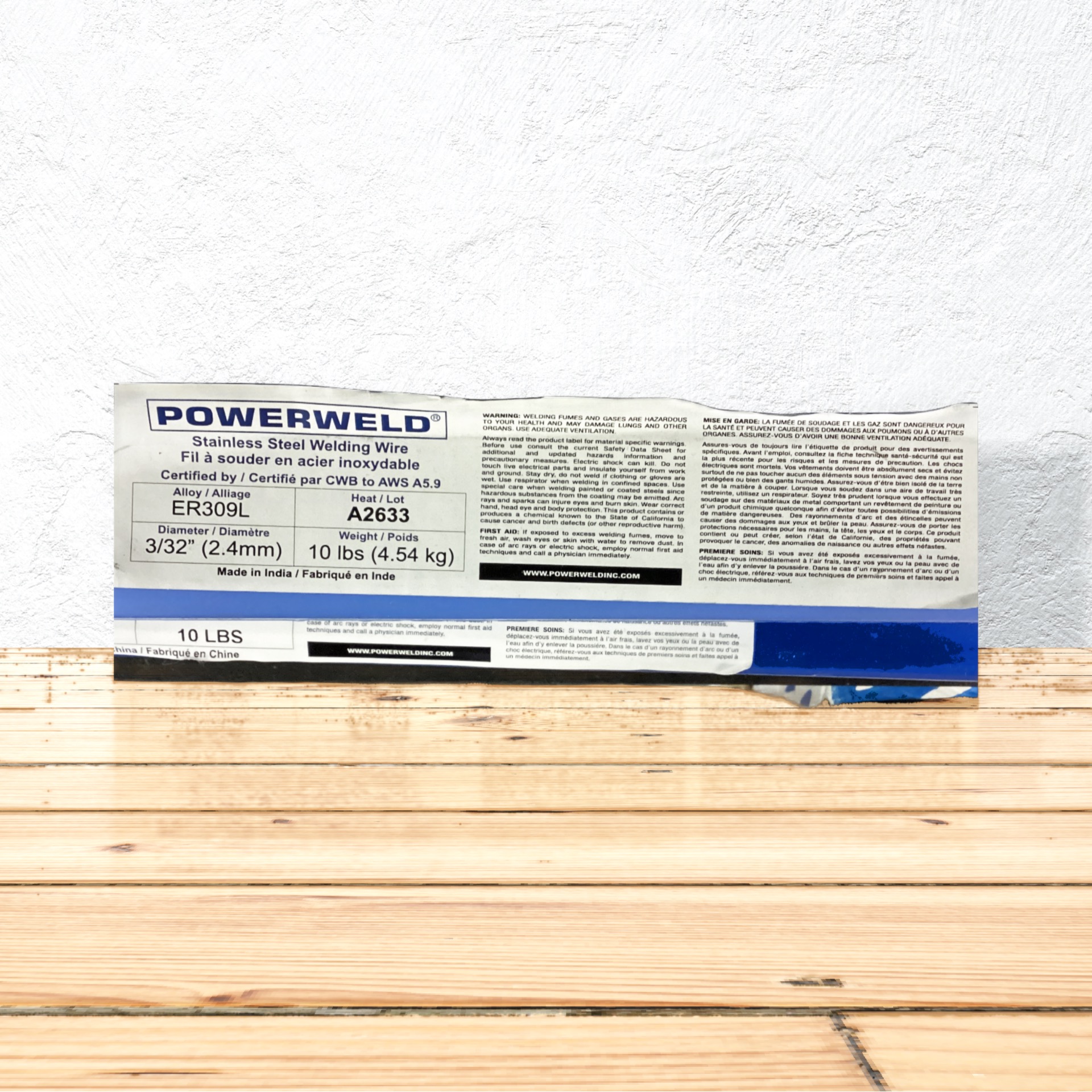 POWERWELD ER309L 2.5mm x 36” rod 10 lb. – Gasco